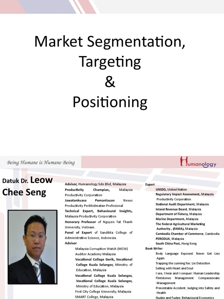 Market Segmentation, Targeting and Positioning | PDF | Market ...