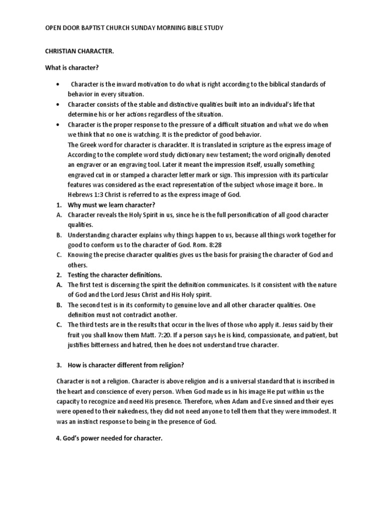 Understanding Christian Character Traits | PDF | Bible | Holy Spirit