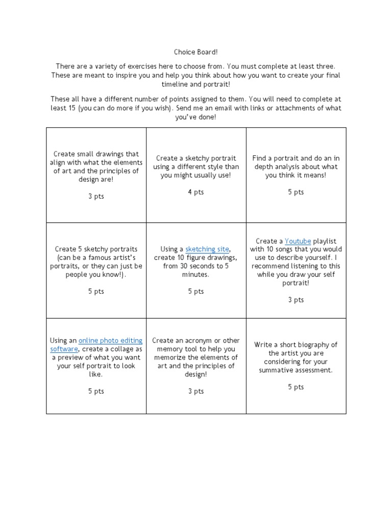 Choice Board | PDF
