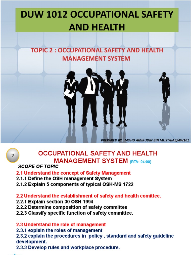 Topic 2: Occupational Safety and Health Management System | PDF ...