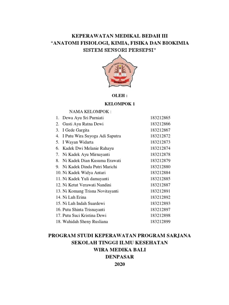 Anatomi Fisiologi, Kimia, Fisika Dan Biokimia Sistem Sensori Persepsi | PDF | Kesehatan Holistik