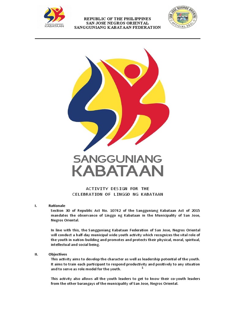 Linggo ng Kabataan Event Plan | PDF | Philippines | Government