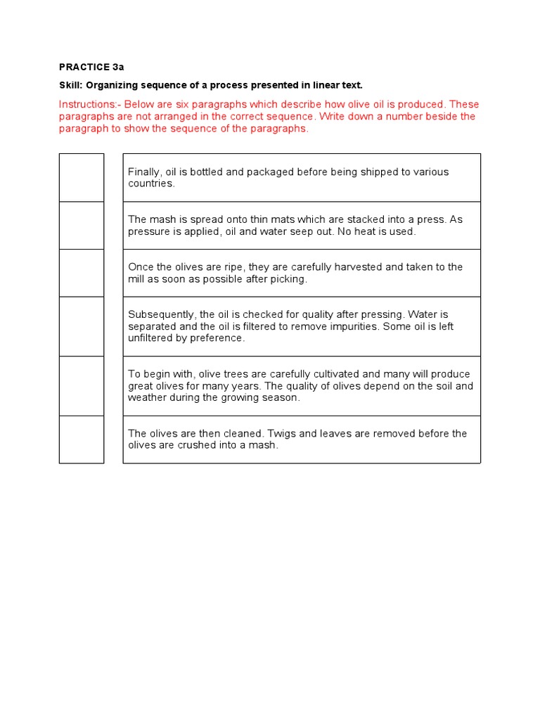 Practice 3a Organize Linear Text | PDF