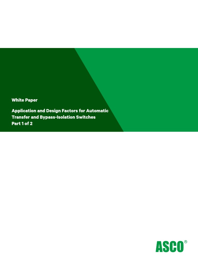 ASCO Application-And-Design-Factors-For-Ats-And-Bps-Pt-1 - 152266 - 0 | PDF