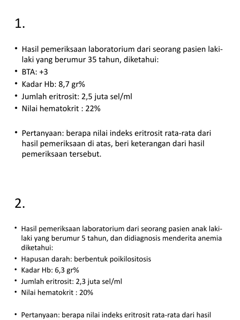 Indeks Eritrosit dan Perhitungannya | PDF | Pengembangan Diri | Kesehatan Holistik