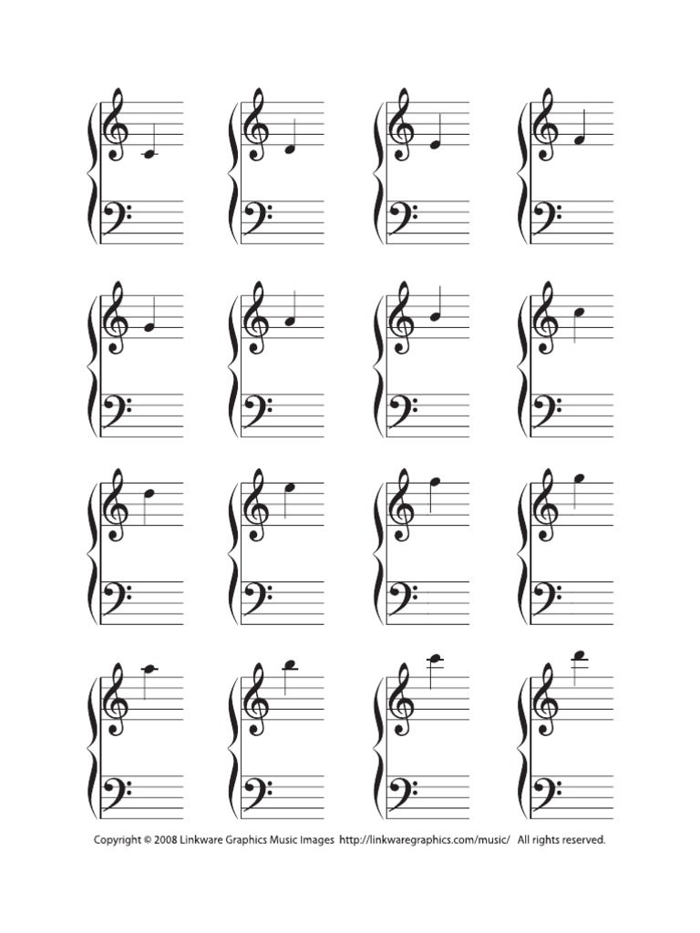 Music Flash Cards Treble Clef Notes PDF | PDF
