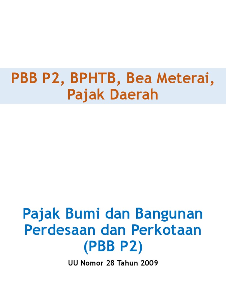 Perpajakan 2 - PBB BPHTB BM PPHTB | PDF | Pengelolaan Keuangan & Uang