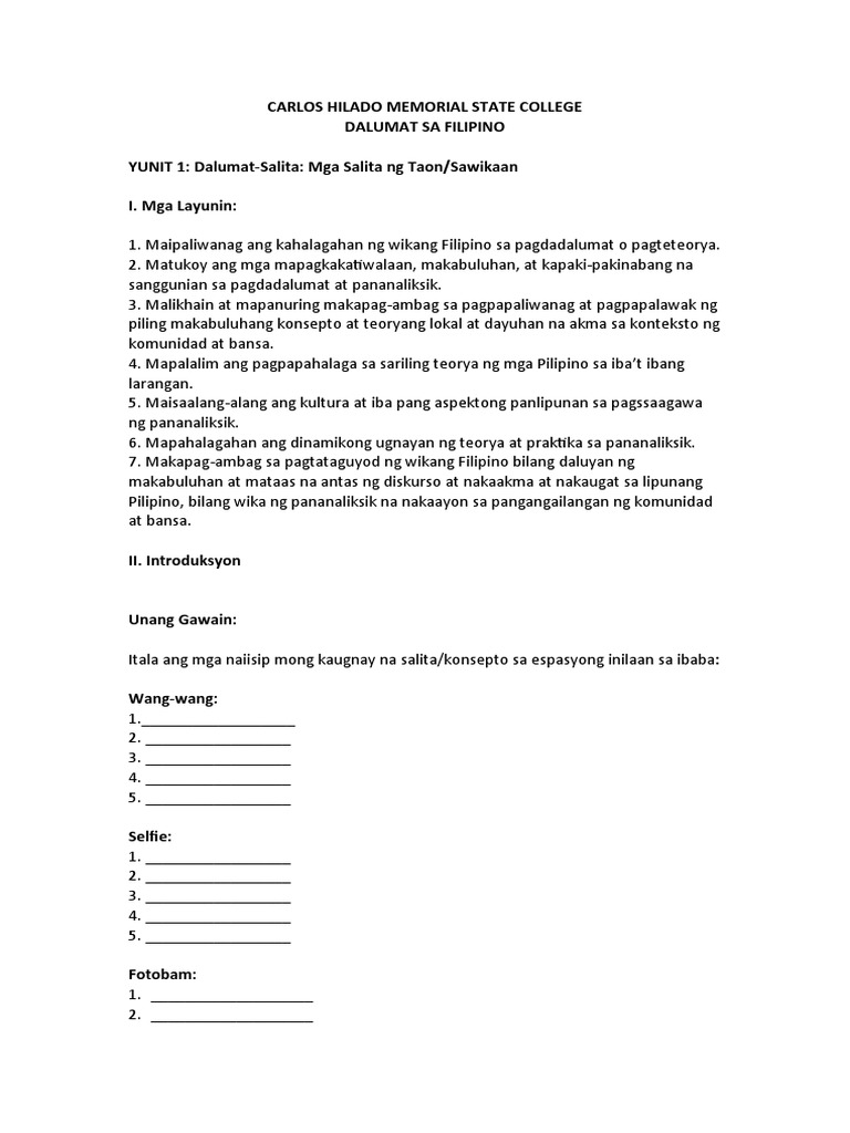 Dalumat Yunit 1 | PDF