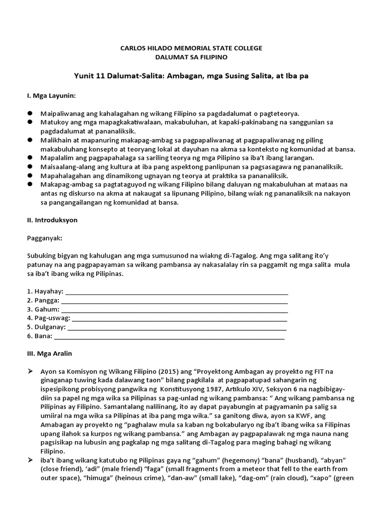 Dalumat Yunit 2 | PDF