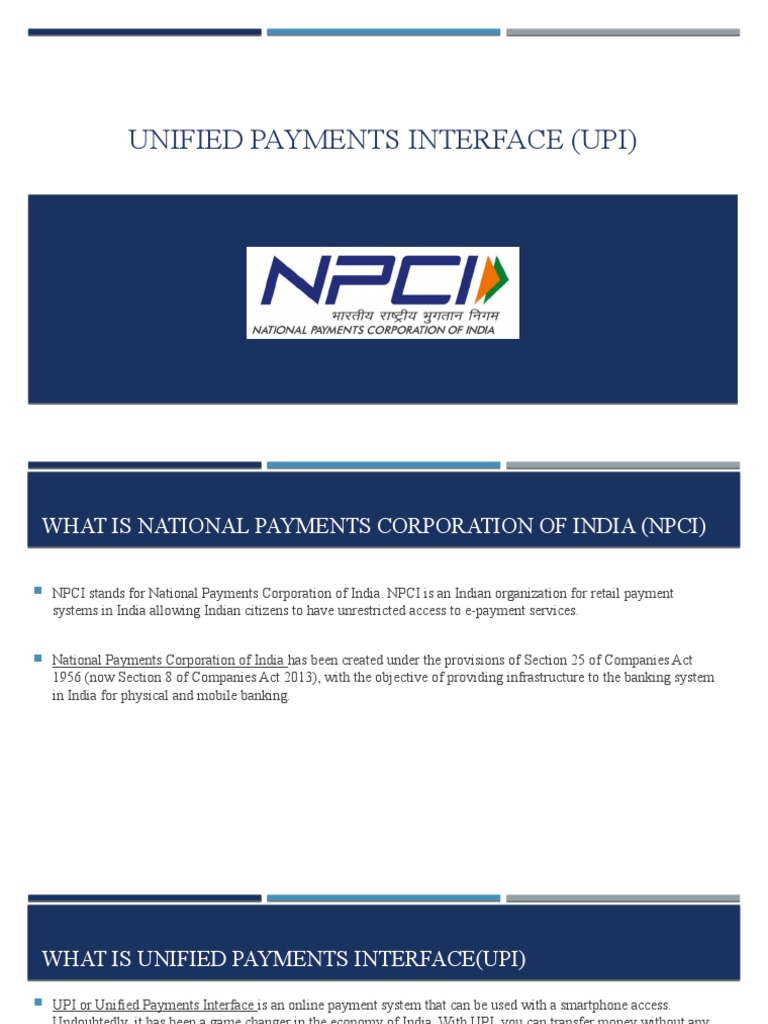 Unified Payments Interface (Upi) | PDF