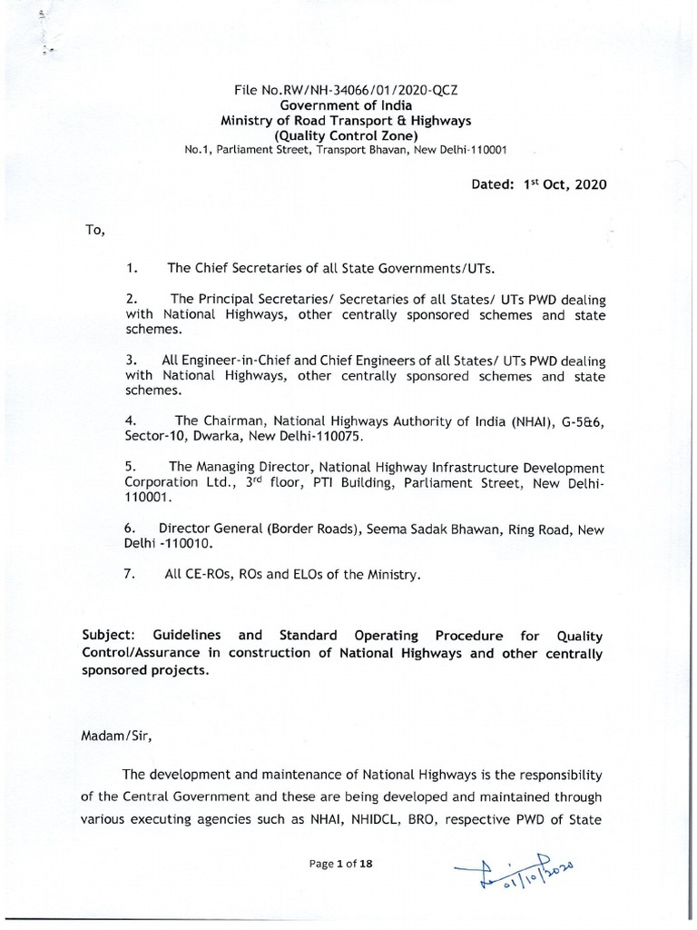 Guidelines and SOP For Quality Control and Assurance | PDF