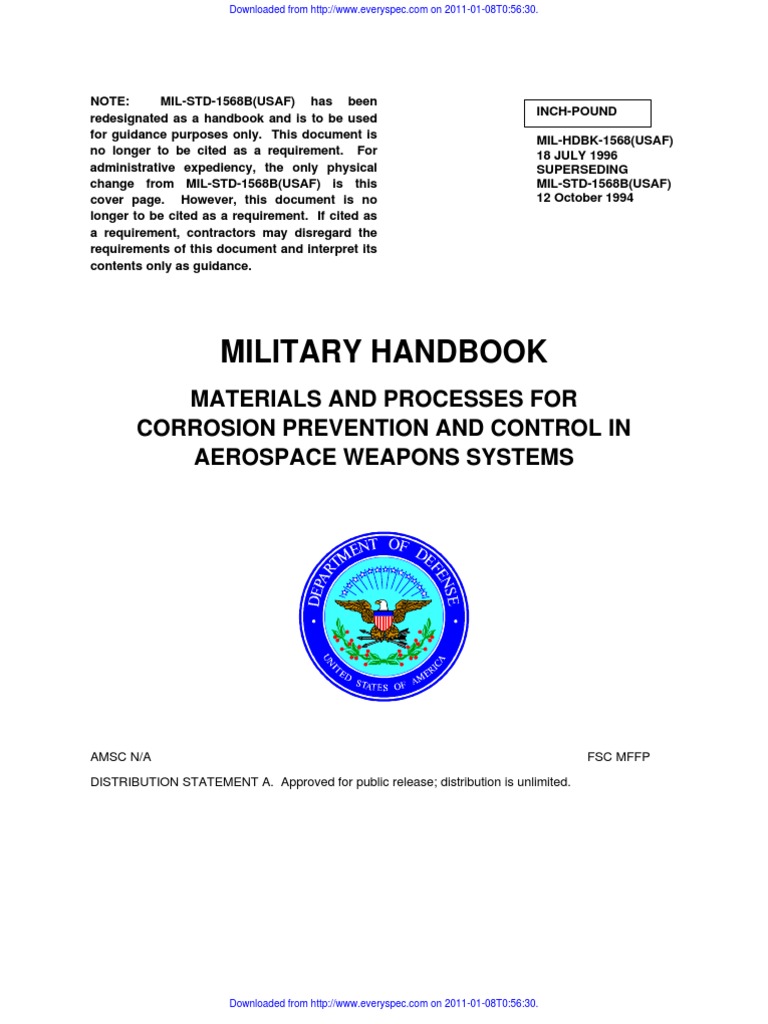 Military Handbook: Materials and Processes For Corrosion Prevention and ...