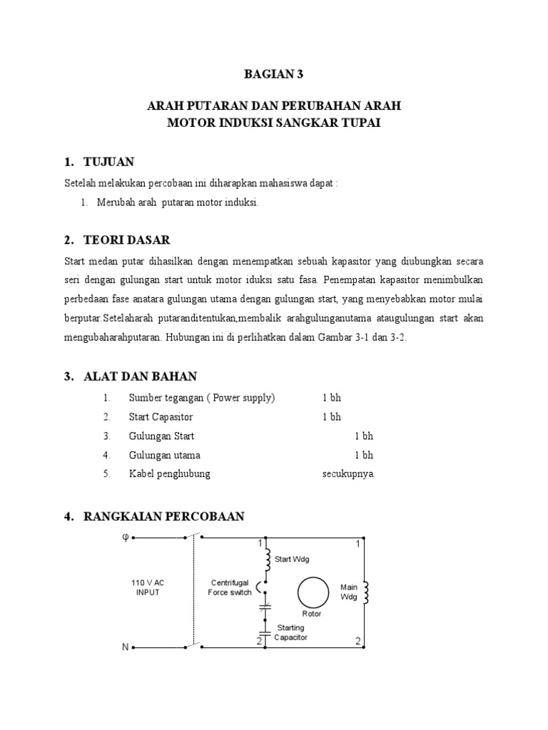 Ubah Arah Putaran Motor Induksi | PDF
