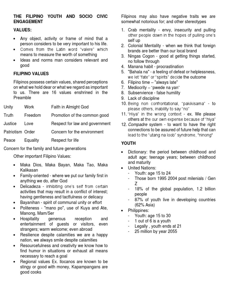 The Filipino Youth and Socio Civic Engagement | PDF | Non Governmental ...