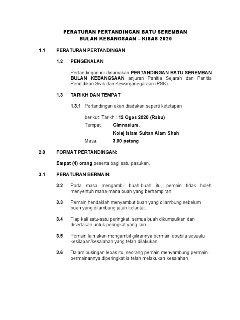 Syarat Dan Peraturan Batu Seremban | PDF