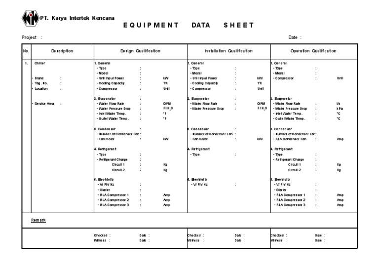 Data Sheet Chiller Air Cooled | PDF | Manufactured Goods | Energy ...