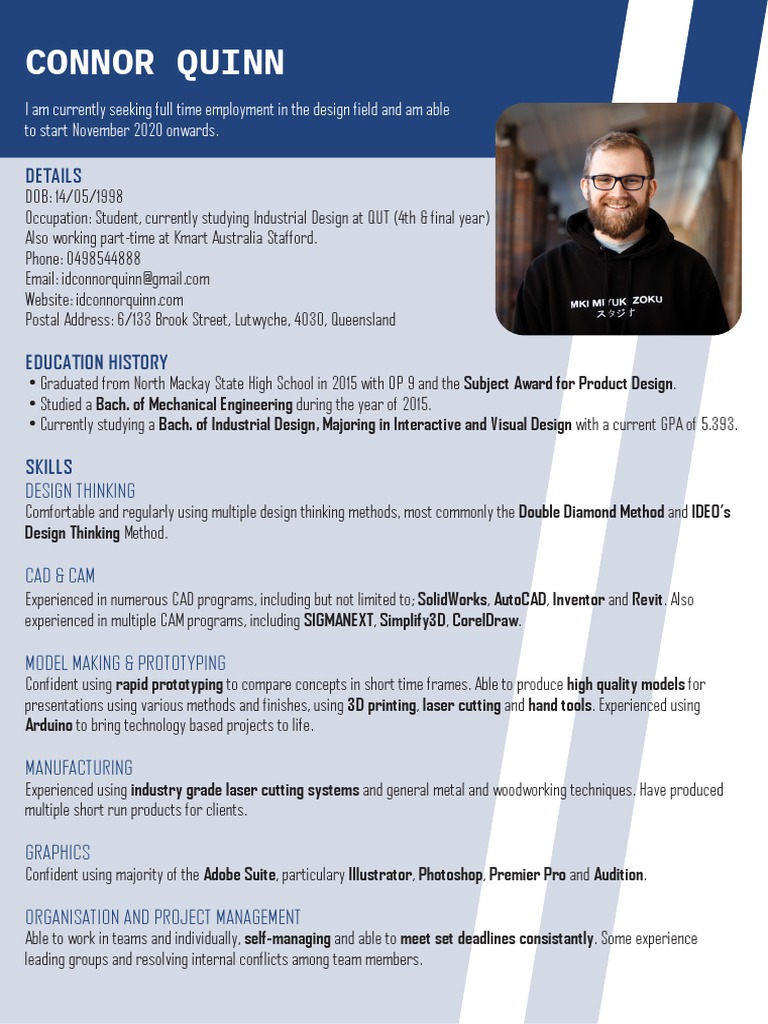 Connor Quinn CV PDF | PDF | Design Thinking | Design