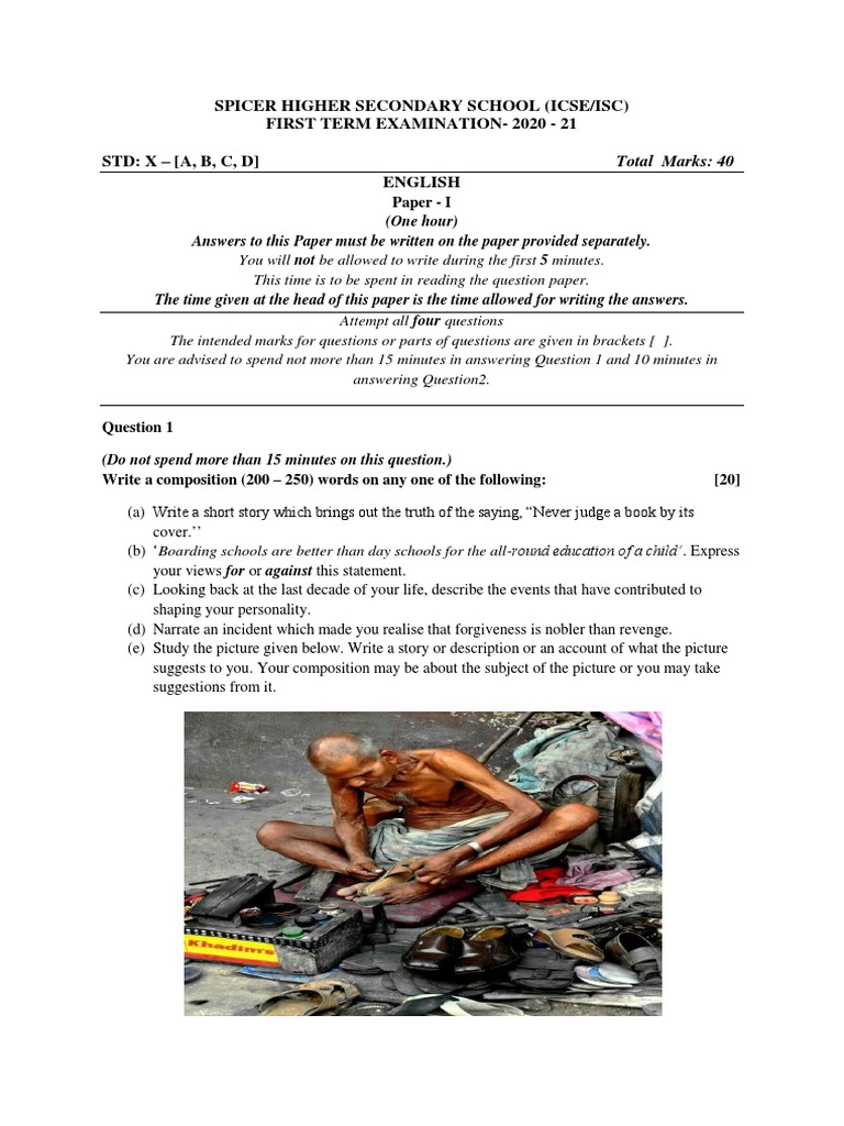 X English Lan (Paper - I) FT (ABCD) | PDF