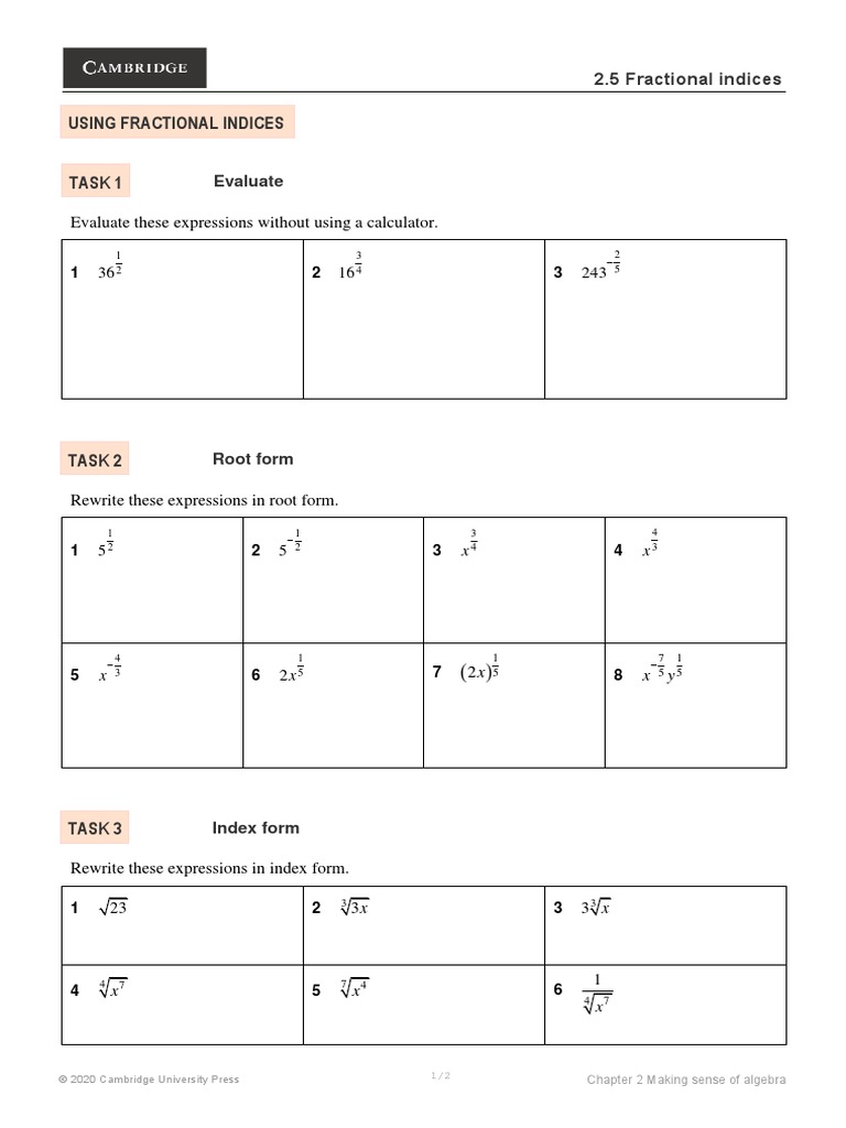 Using Fractional Indices | PDF | Algebra | Teaching Mathematics