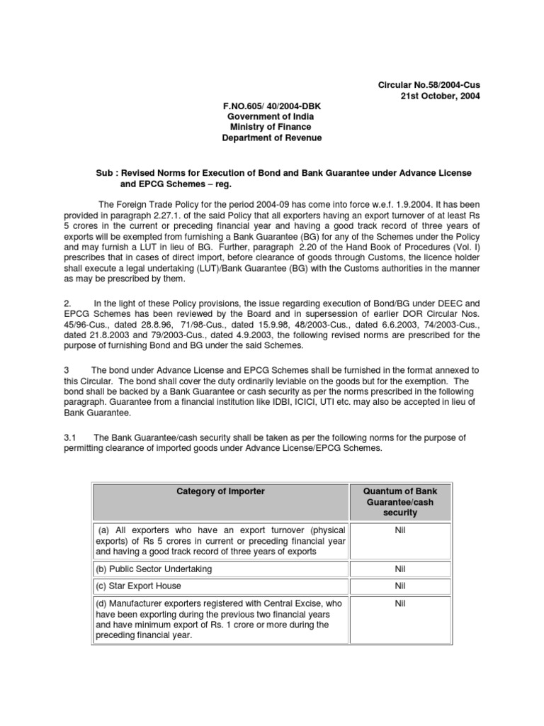 Circular No 58-2004 | PDF | Guarantee | Surety