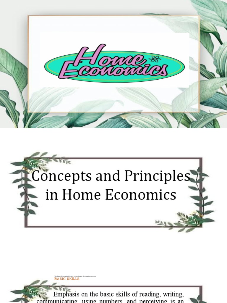 Home Economics Concepts for Primary 2 | PDF | Home Economics | Literacy