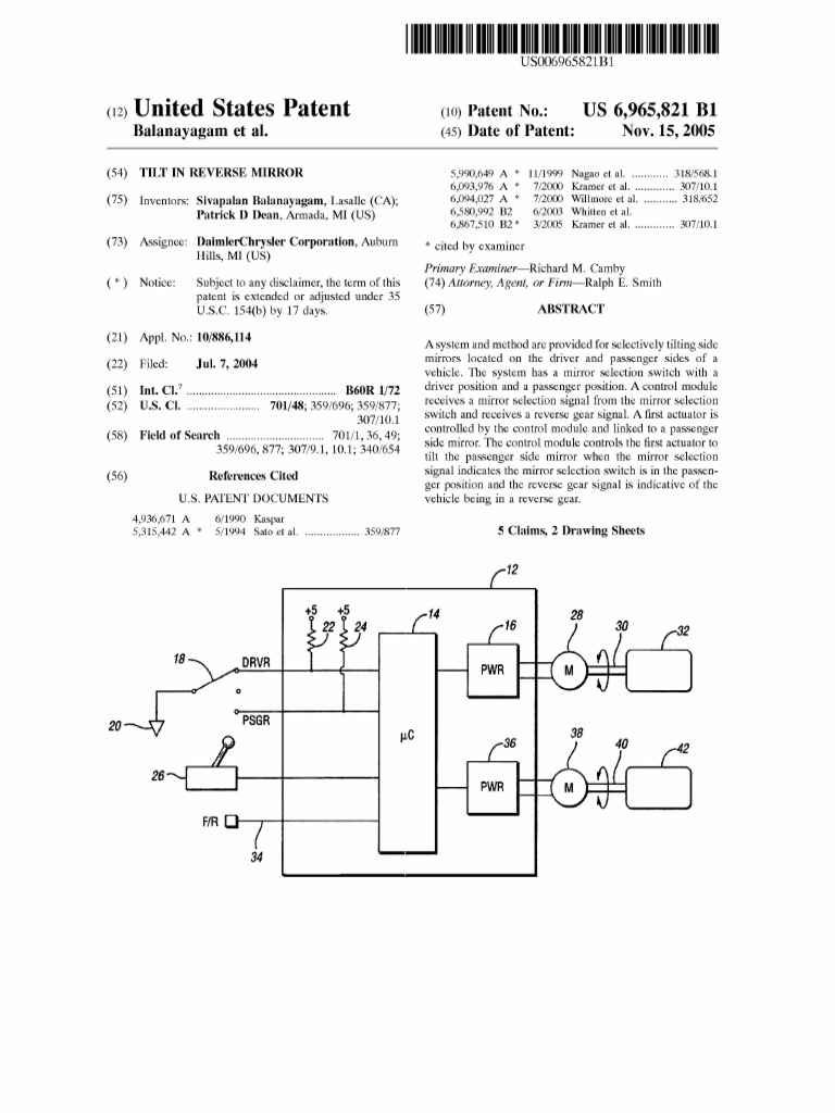 United States Patent (10) Patent No.: US 6,965,821 B1: Balanayagam Et ...