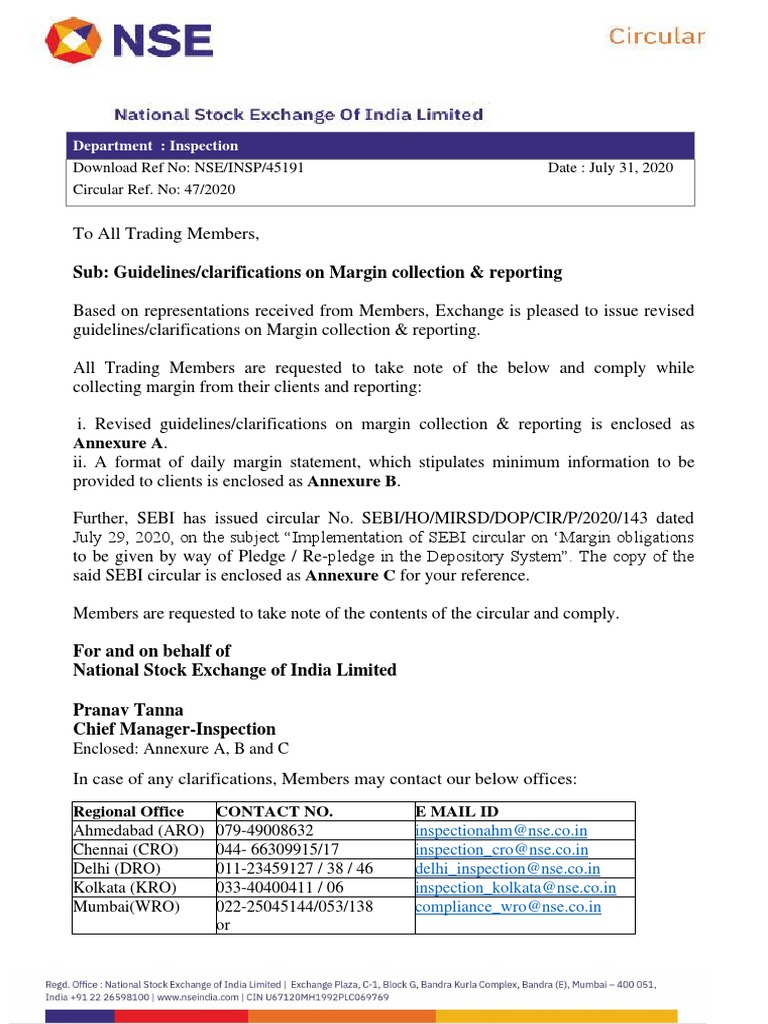 Nse Circular - 2 | PDF | Margin (Finance) | Securities (Finance)