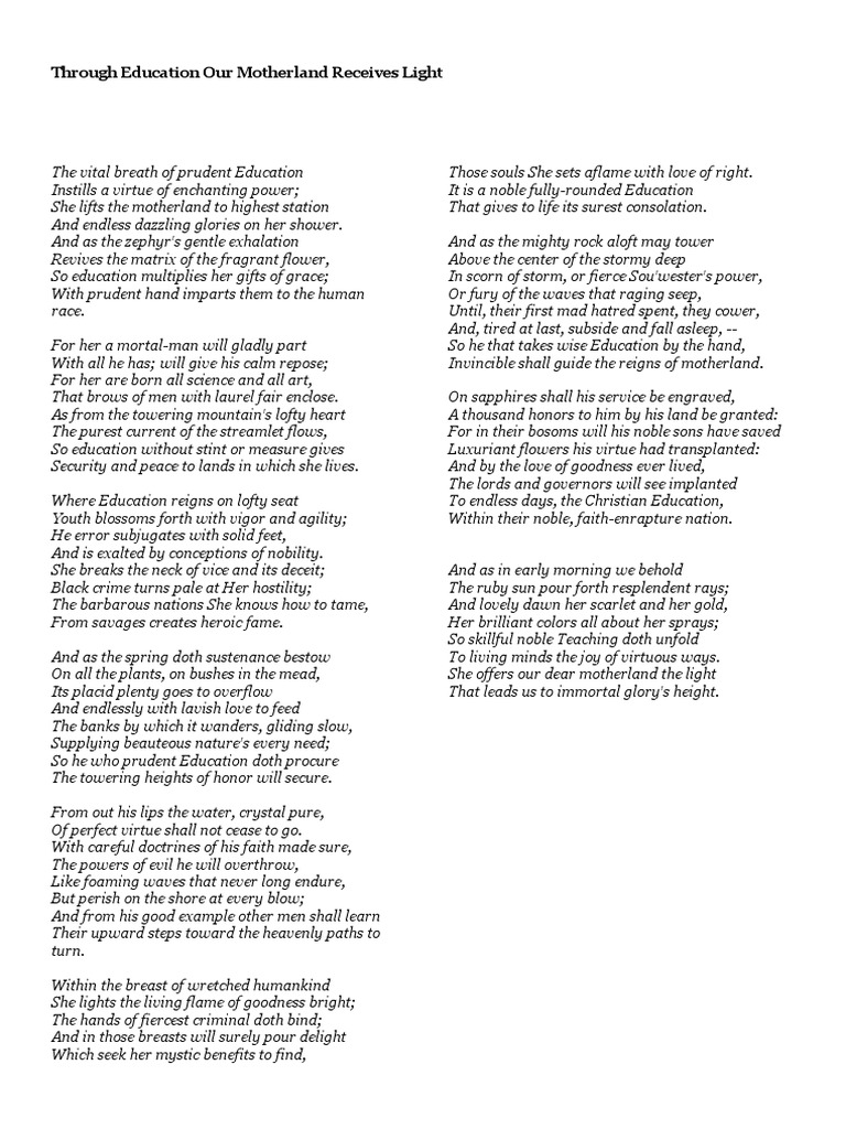 Through Education Our Motherland Receives Light | PDF