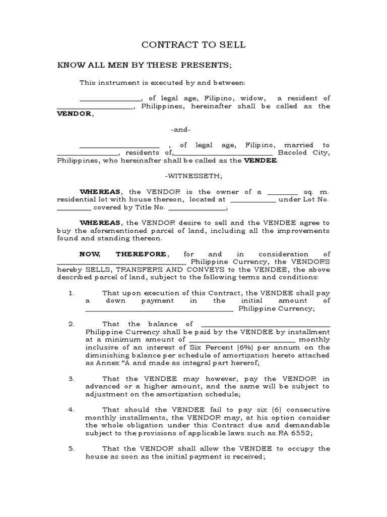 Contract To Sell | PDF | Private Law | Law And Economics