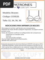 Patrón Digital de Brasier Plus (Modelo Carmen) para Imprimir | PDF