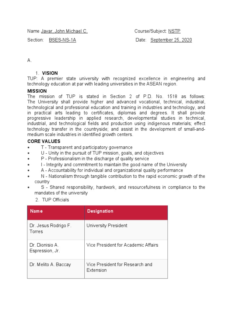 NSTP Assignment N2 | PDF | University | Academia