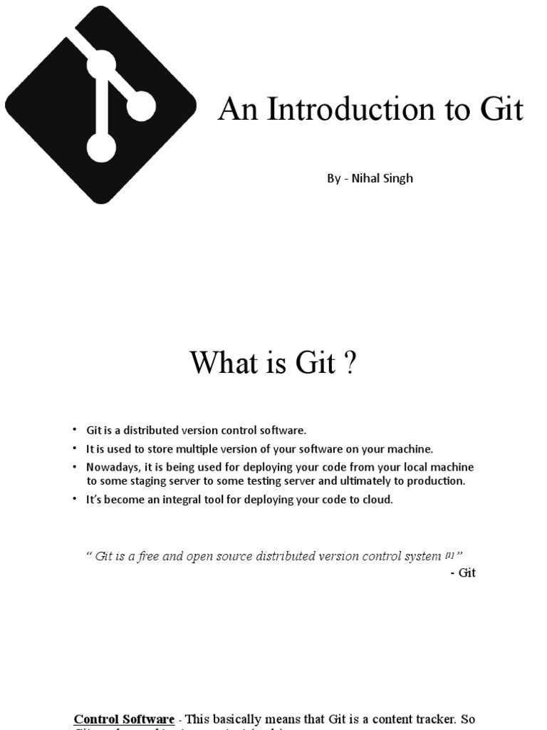 An Introduction To Git | PDF | Version Control | Source Code