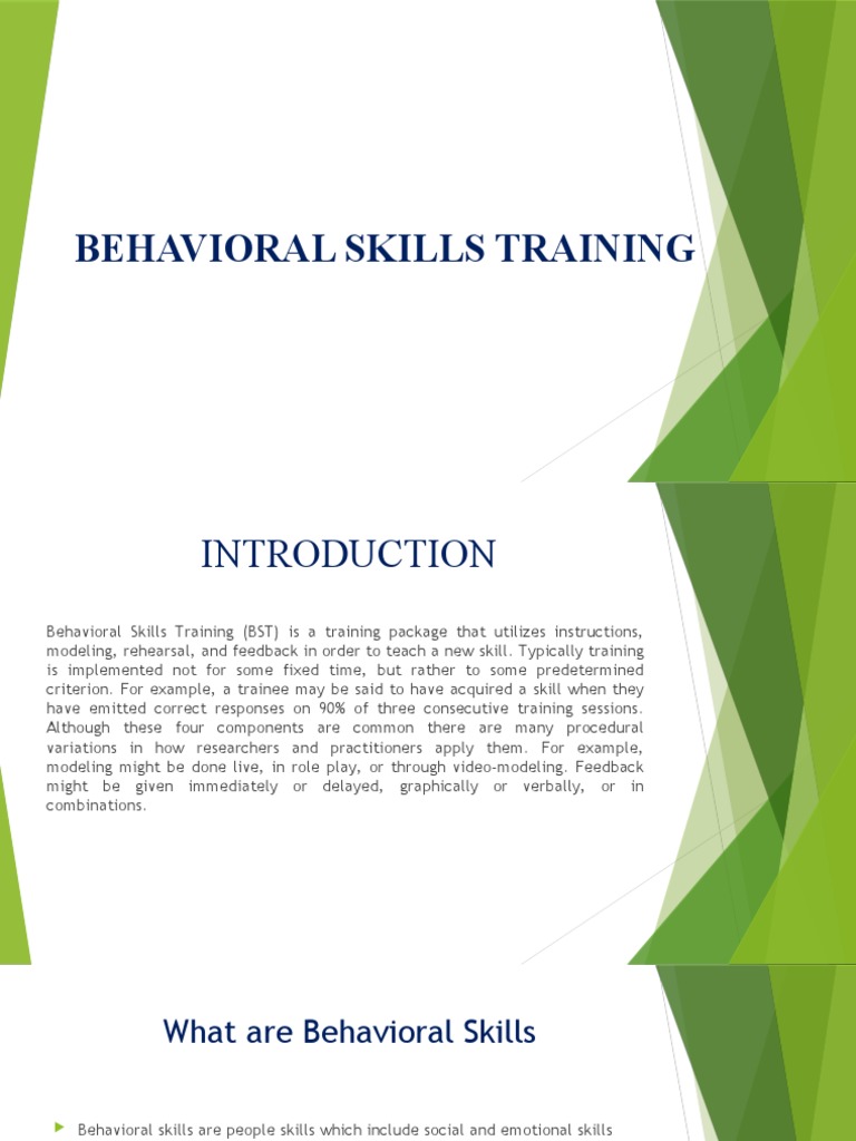 Behavioral Skills Training Overview | PDF | Simulation | Learning