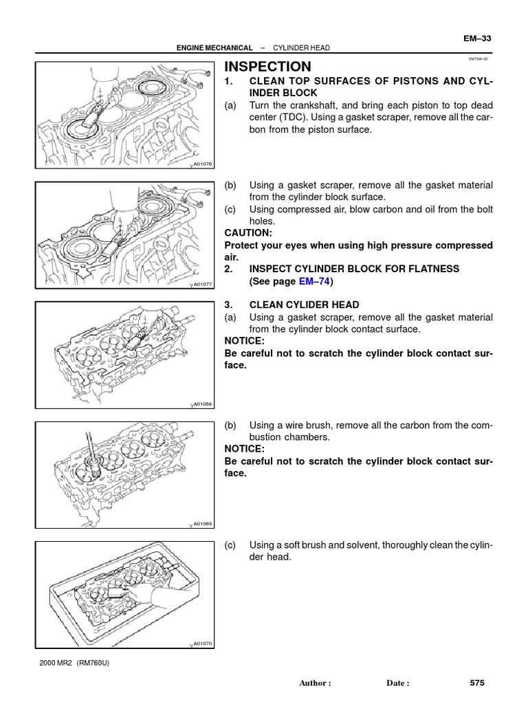14 Cylinder Head Inspection Pdf Valve Internal Combustion Engine
