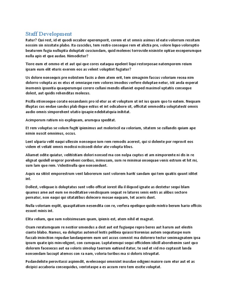 Staff Development | PDF