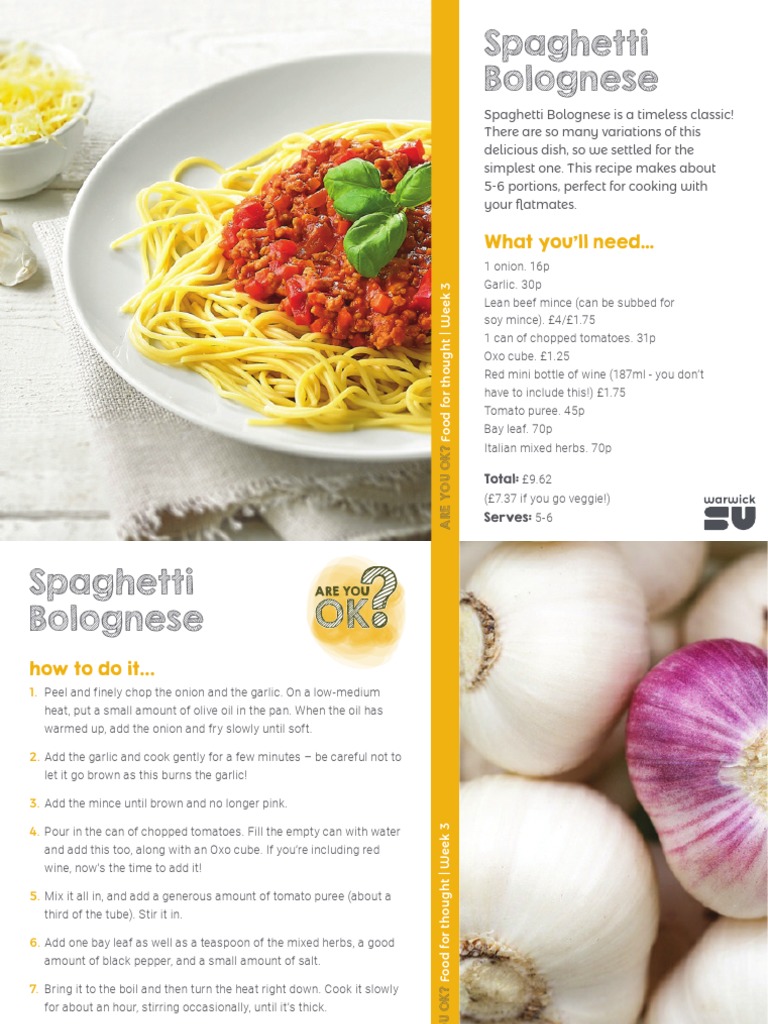 Recipe Card T1 W3 Spaghetti | PDF | Mediterranean Cuisine | Food ...