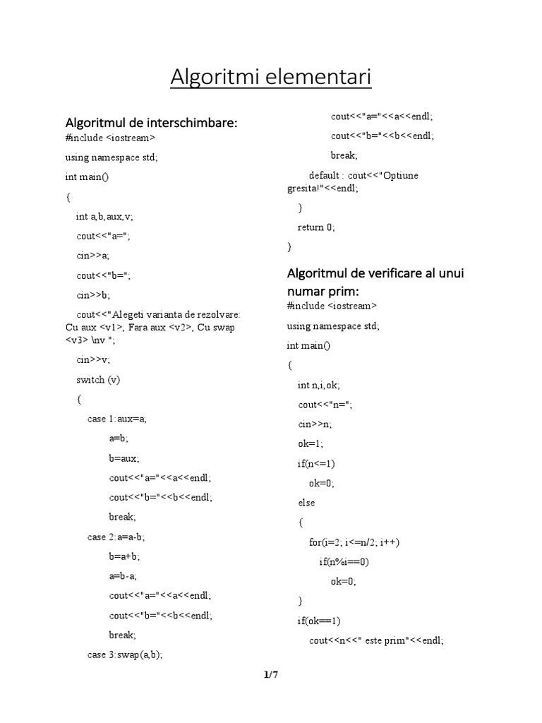 Algoritmi Elementari PDF | PDF