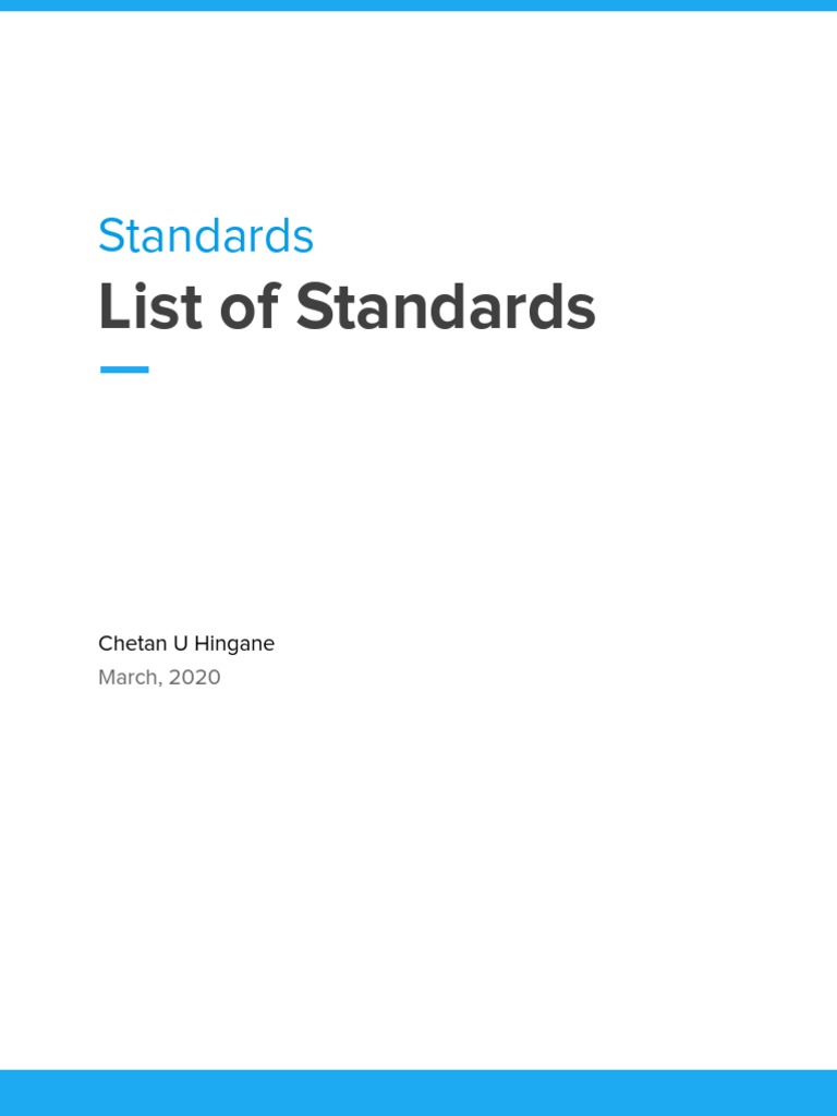 List of Standards | PDF