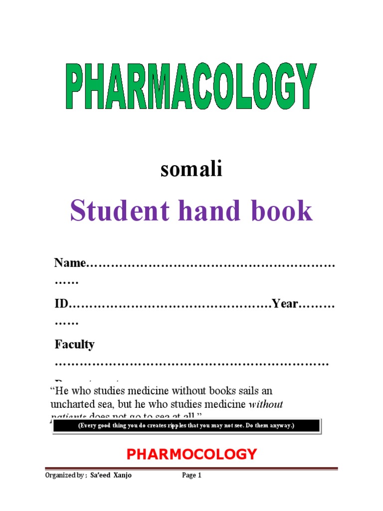 Student Hand Book: Somali | PDF | Topical Medication | Pharmacology
