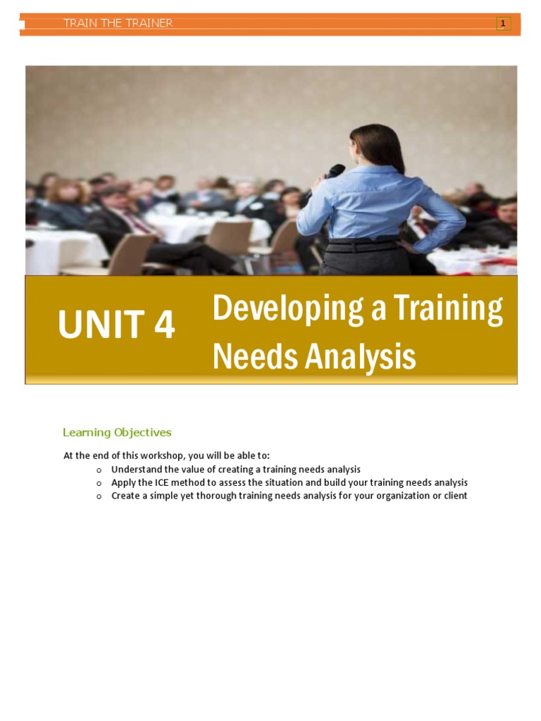 UNIT 4 Training Needs Analysis | PDF | Competence (Human Resources ...