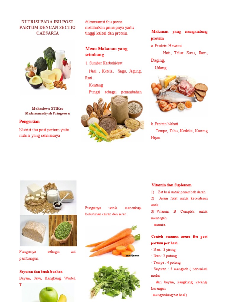 Nutrisi Pada Ibu Post Partum Dengan Sectio Caesaria | PDF