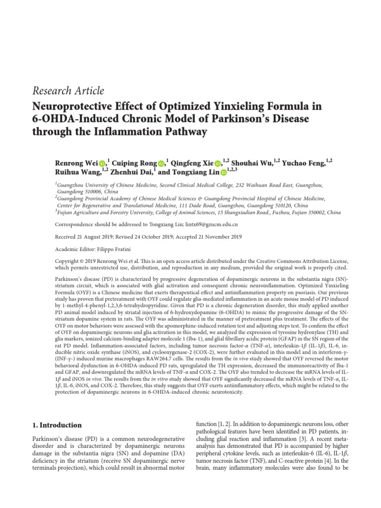 Gfap Iba 1 | PDF | Dopamine | Inflammation