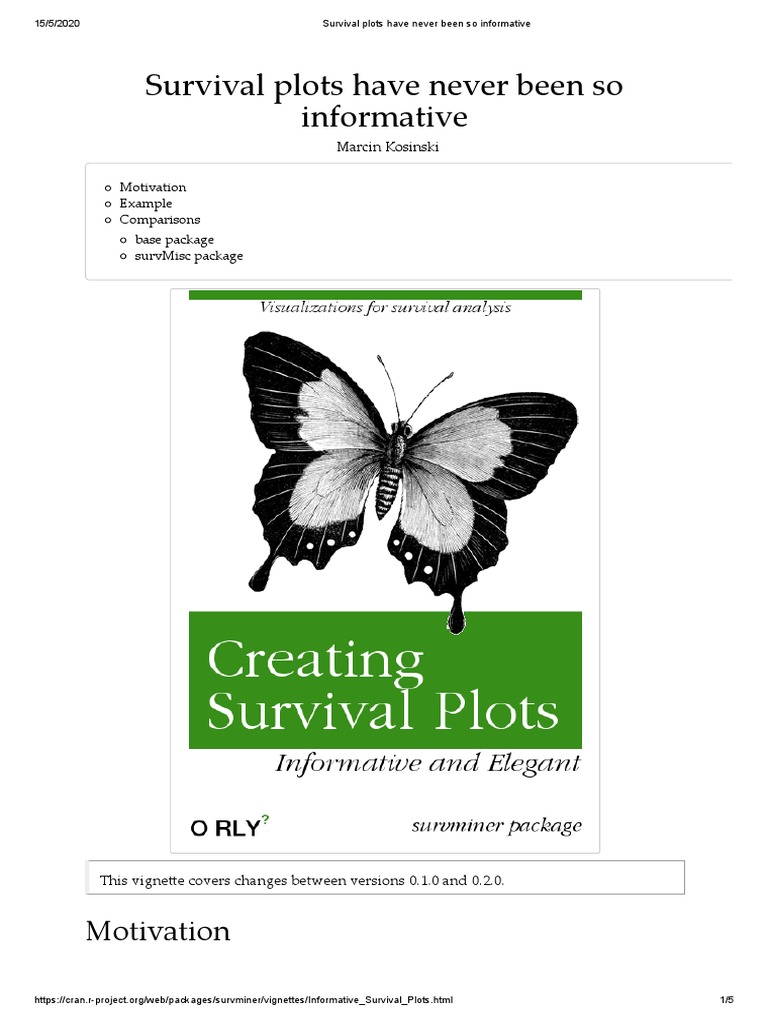 Survival Plots SURVMINER Package Tutorial | PDF | R (Programming ...