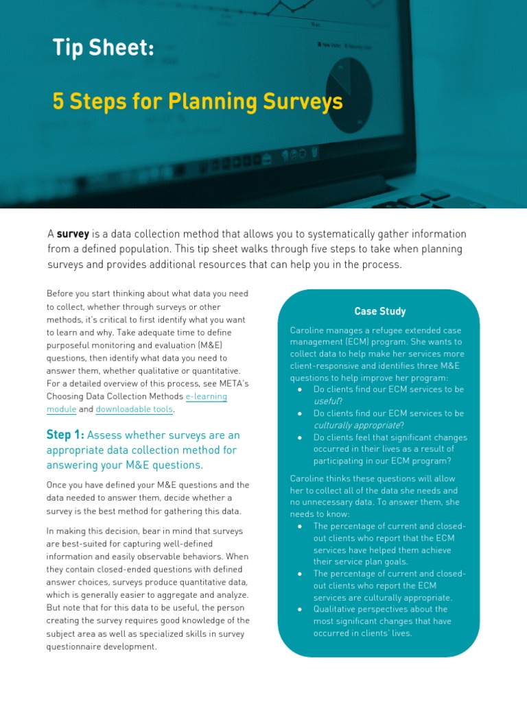 5 Steps For Planning Surveys: Tip Sheet | PDF | Survey Methodology ...