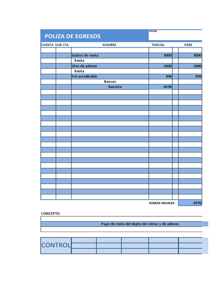 Poliza de Egresos | PDF