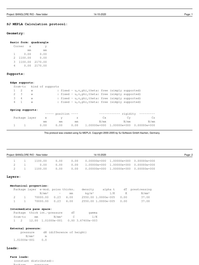 SJ MEPLA Calculation Protocol:: Basic Form: Quadrangle | PDF | Mechanical Engineering ...
