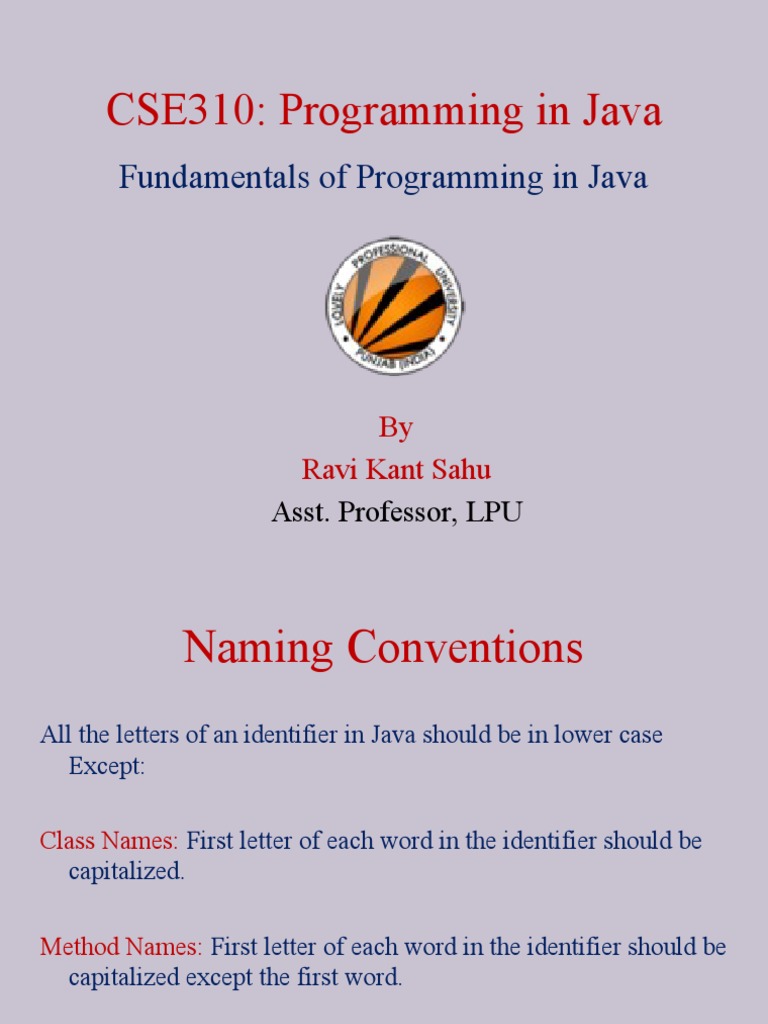 Fundamentals of Programming in Java | PDF | Reserved Word | Computer Programming