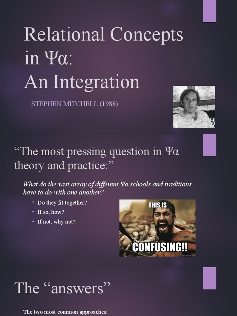 Integrating Relational Concepts in Ψα | PDF | Attachment Theory ...