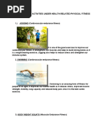 Active and Passive Recreational Activities | PDF | Physical Fitness ...