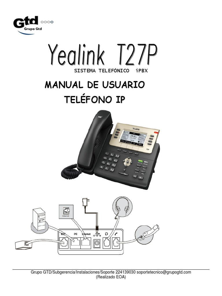 Manual Yealink T27 | PDF | Teléfono | Science